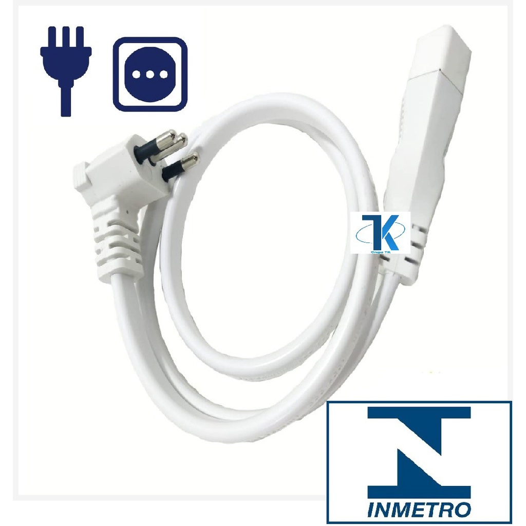 Extensão Elétrica / Cordão Prolongador Megatron 20A 2P+T 0,8 metros - (INMETRO) - Bivolt ...