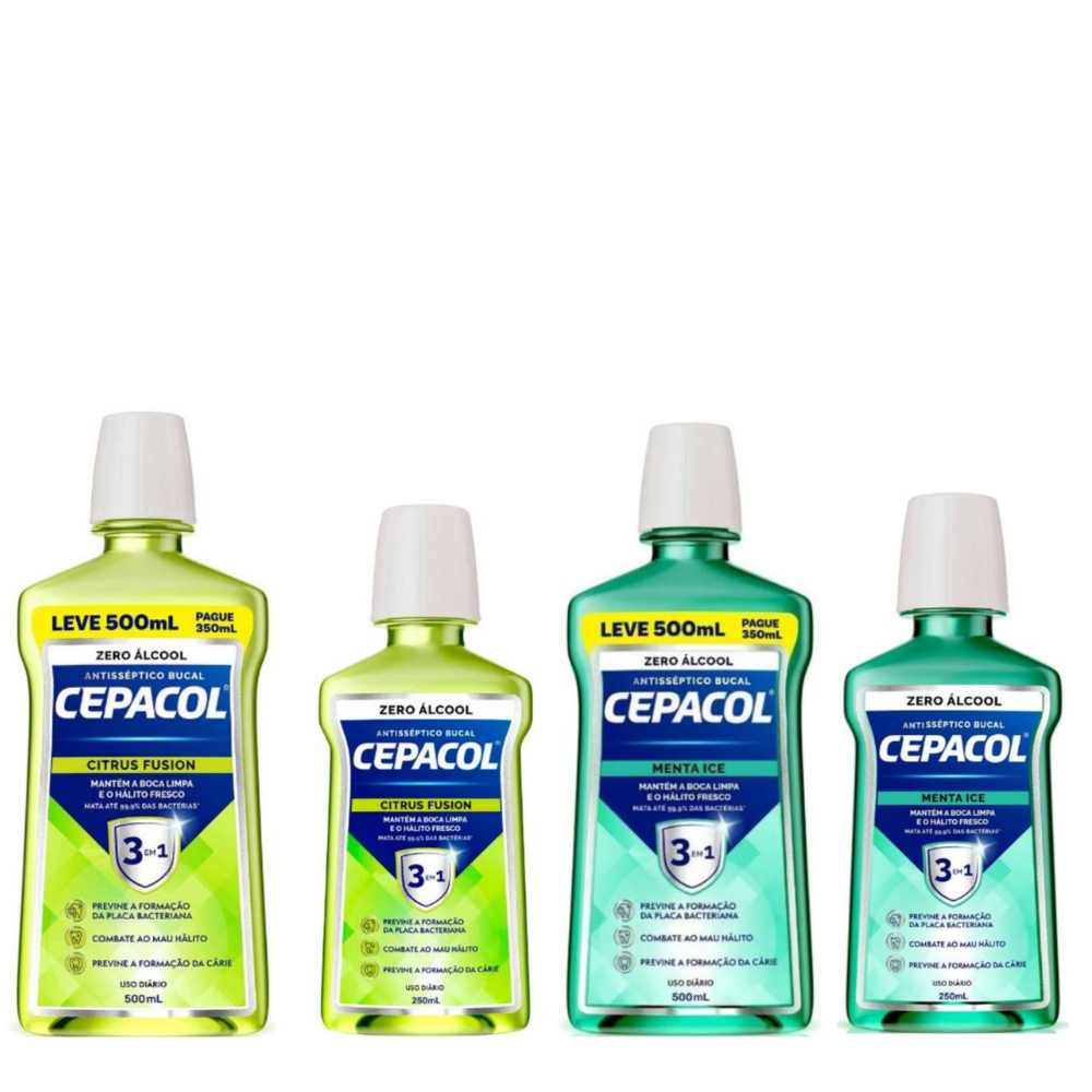 Kit Enxaguante Bucal- Cepacol 500ml e 250ml | Shopee Brasil