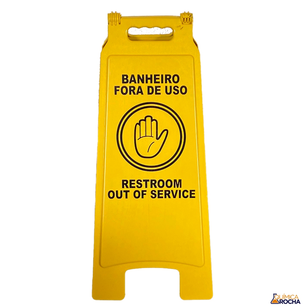 Placa Sinalizadora Cavalete de Chão Banheiro Fora de Uso | Shopee Brasil