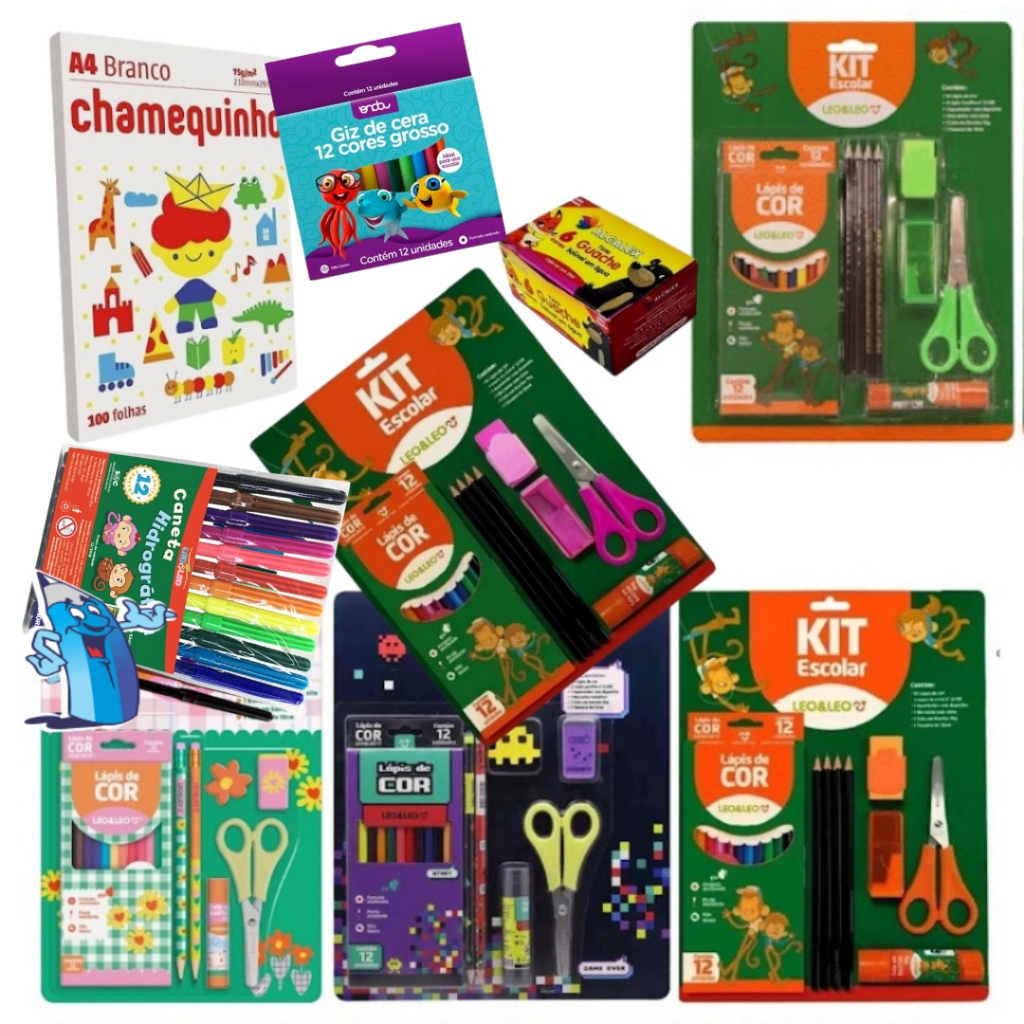 KIT LISTA DE MATERIAL ESCOLAR INFANTIL | Shopee Brasil