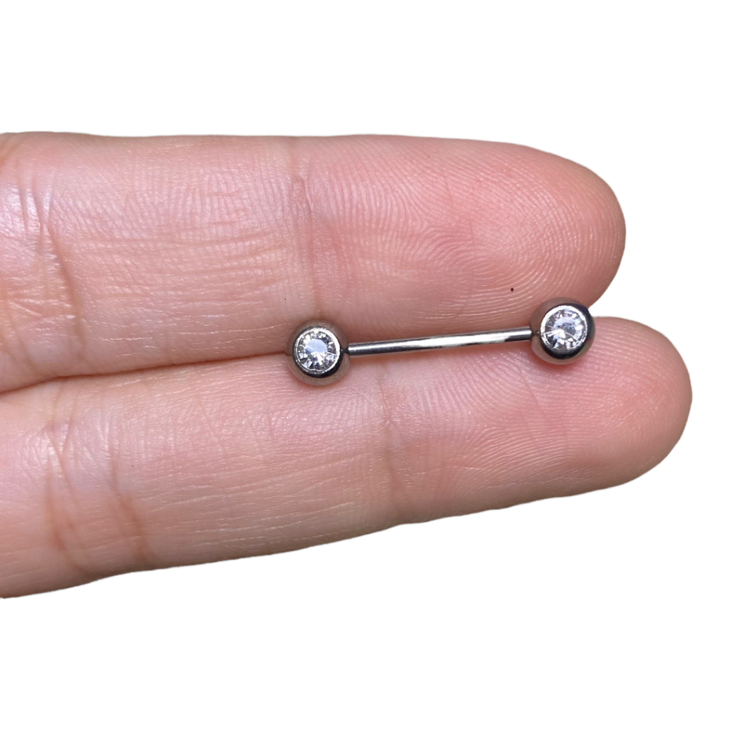 Piercing Mamilo Titânio Com Zircônia Espessura 1.2mm | Shopee Brasil