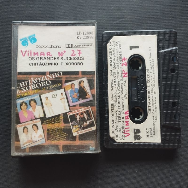 Fita K7 Os grandes sucessos de Chitãozinho e Xororó (original) | Shopee Brasil