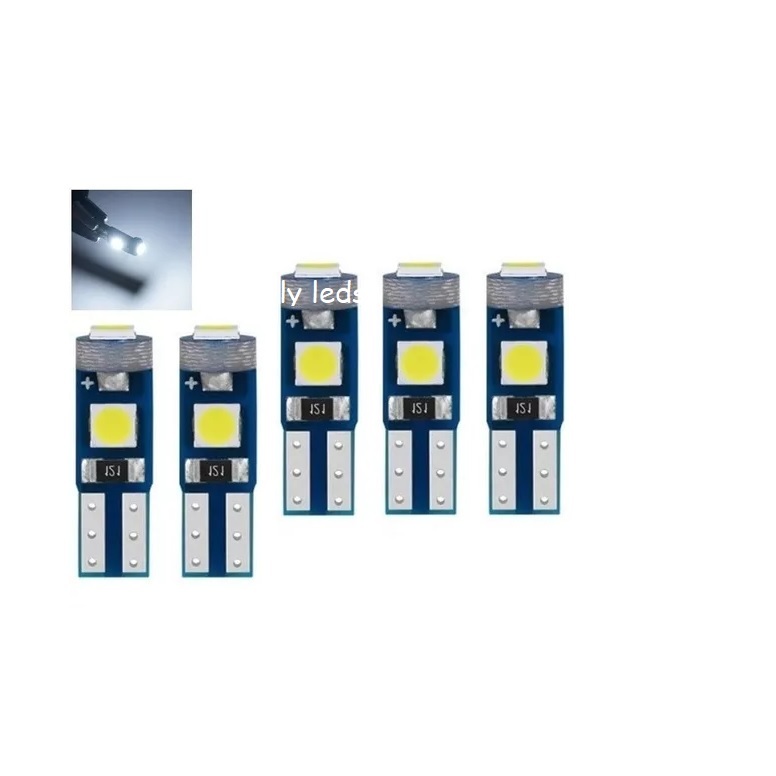 LAMPADA LED T5 AUTOMOTIVA 12V MUITO FORTE COM 5 UNIDADES | Shopee Brasil