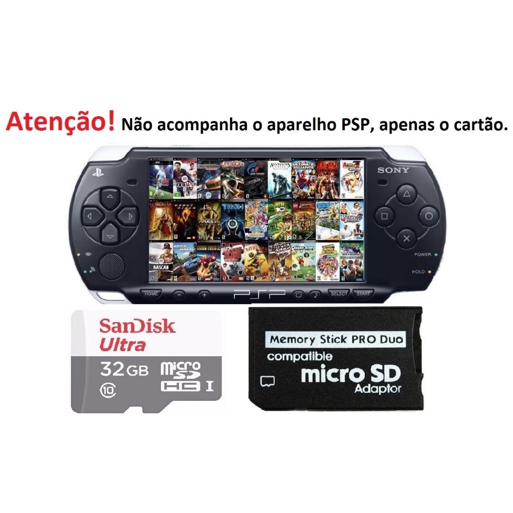 Adaptador Pro Duo + Card 32gb Para PSP Sony + Brindes | Shopee Brasil