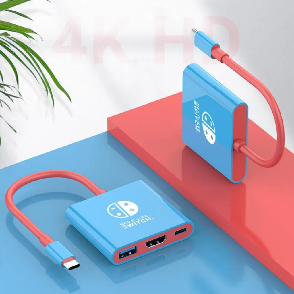 Portátil Nintendo Switch Docking Station TYPE-C Hub com HDMI e USB 3.0 ...