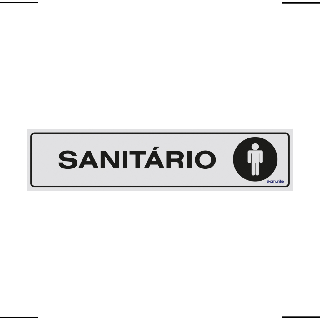 Placa De Sinalização Sanitário Masculino 30x7 Ekomunike B 525 F9e