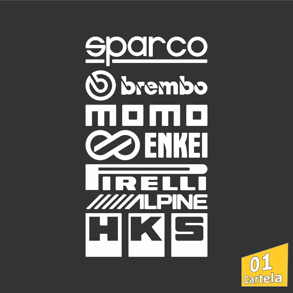 1 Cartela de Adesivos Carro Rebaixado Tuning Marcas Esportivo | Shopee Brasil
