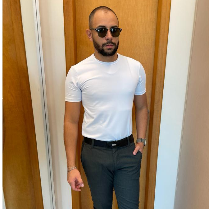 Camiseta Masculina Básica Academia Casual Suplex Slim Proteção Solar ...