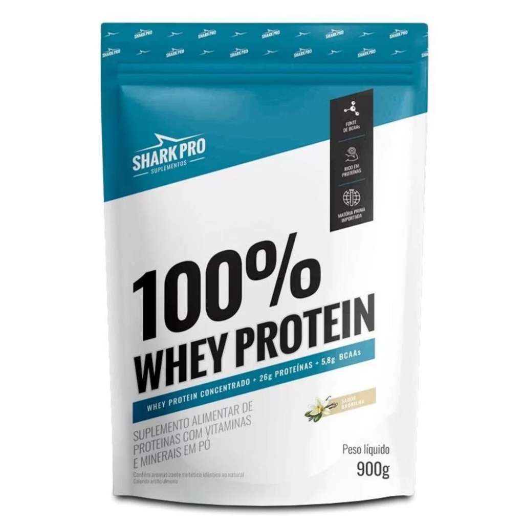 100% Whey Protein Concentrado Saches 900g - Shark Pro | Shopee Brasil
