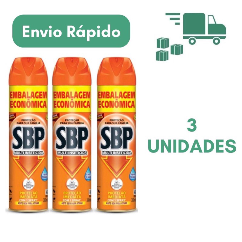 3 Multi Inseticida SBP 380ml Spray Lata | Shopee Brasil