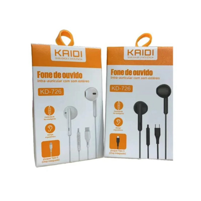 Fone De Ouvido Usb-C Kaidi Kd-726 intra-auricular | Shopee Brasil
