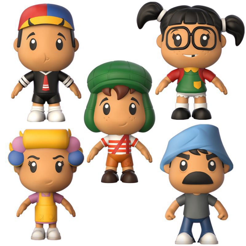 1° Coleção completa - 5 Bonecos Turma do Chaves Giraffas. (Chiquinha ...