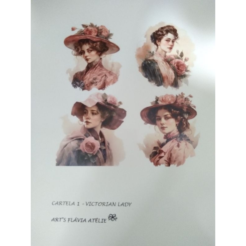 Adesivos tema Victorian Lady. | Shopee Brasil
