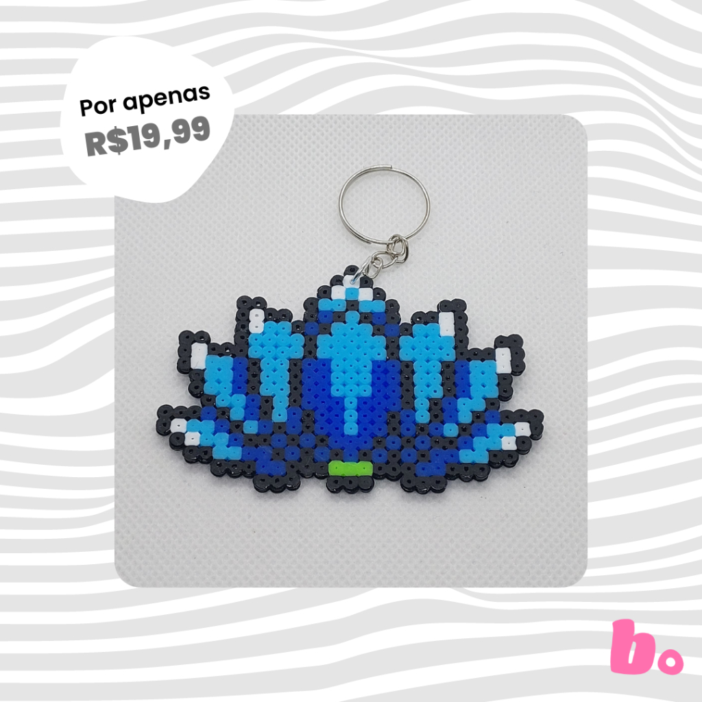 Chaveiro - Flor de Liz (Hama beads/perler beads/pixel art) | Shopee Brasil