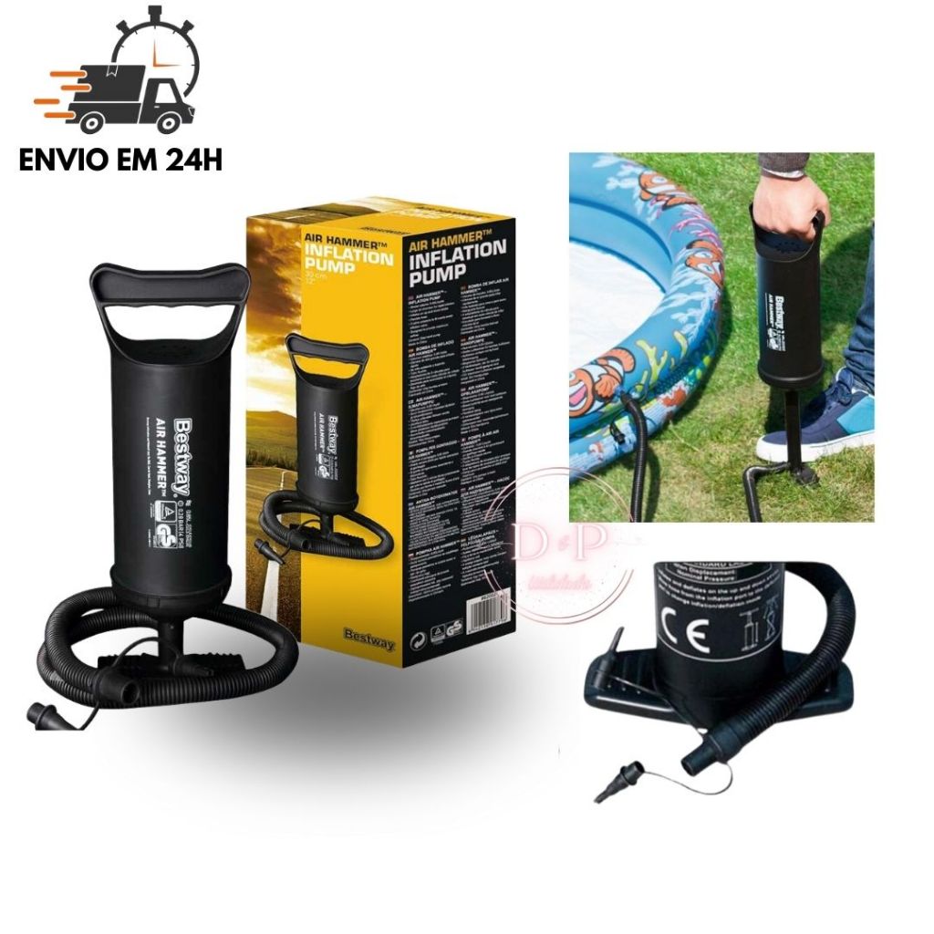 Bomba de Ar Portátil Manual Bestway P/ Colchões Inflaveis, Boias, Bolas ...