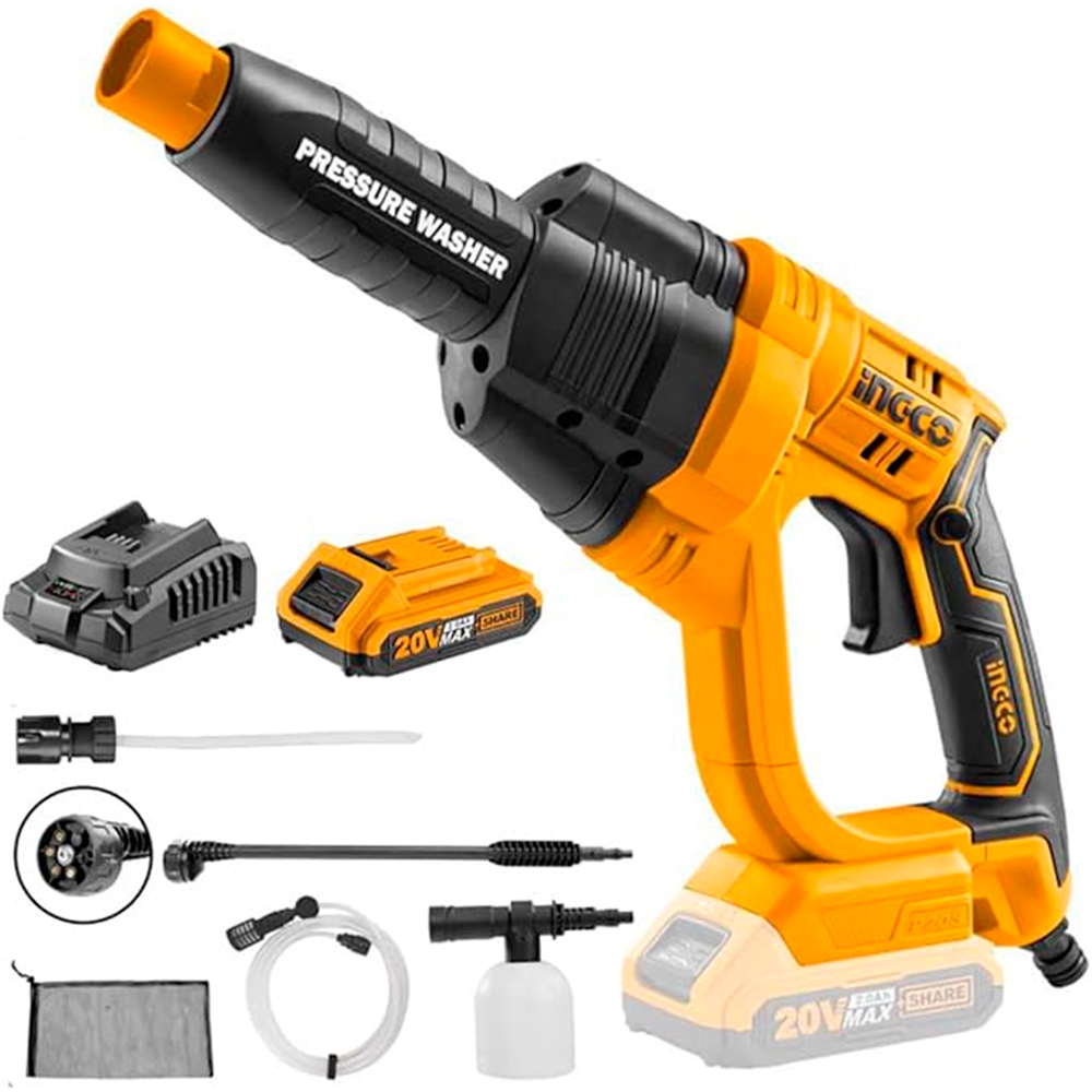 Ingco Lavadora Alta Pressão A Bateria 20v Linha P20s (Bateria+carregador)(cpwli20082-9) | Shopee ...