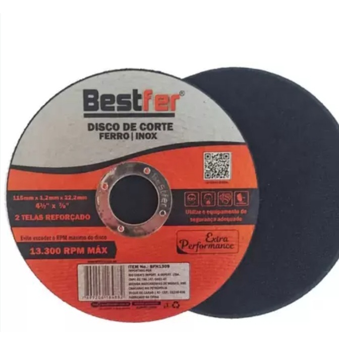 Disco de Corte 4½'' 115X20X1,2MM Furo 7/8" Ferro Inox - Bestfer ...