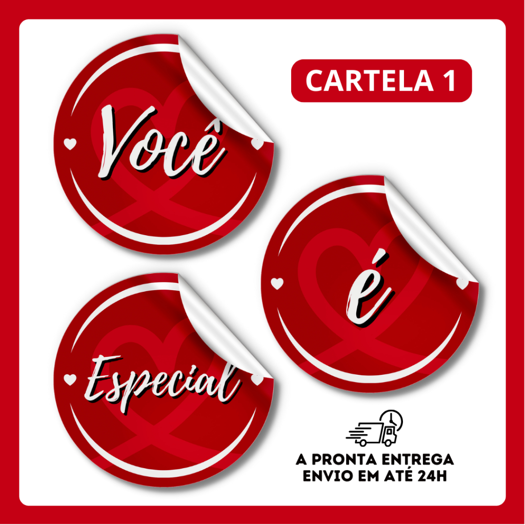 Kit 100 Etiquetas Adesivas VOCÊ É ESPECIAL para Presente Dia dos ...