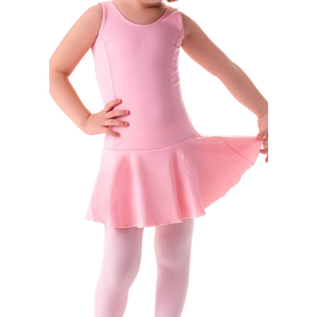 Collant Ballet com saia embutida nas cores rosa e preto | Shopee Brasil