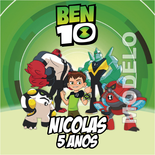 15 Adesivos Caixa Acrílica Ben 10 - Etiqueta e Rótulo Personalizado ...