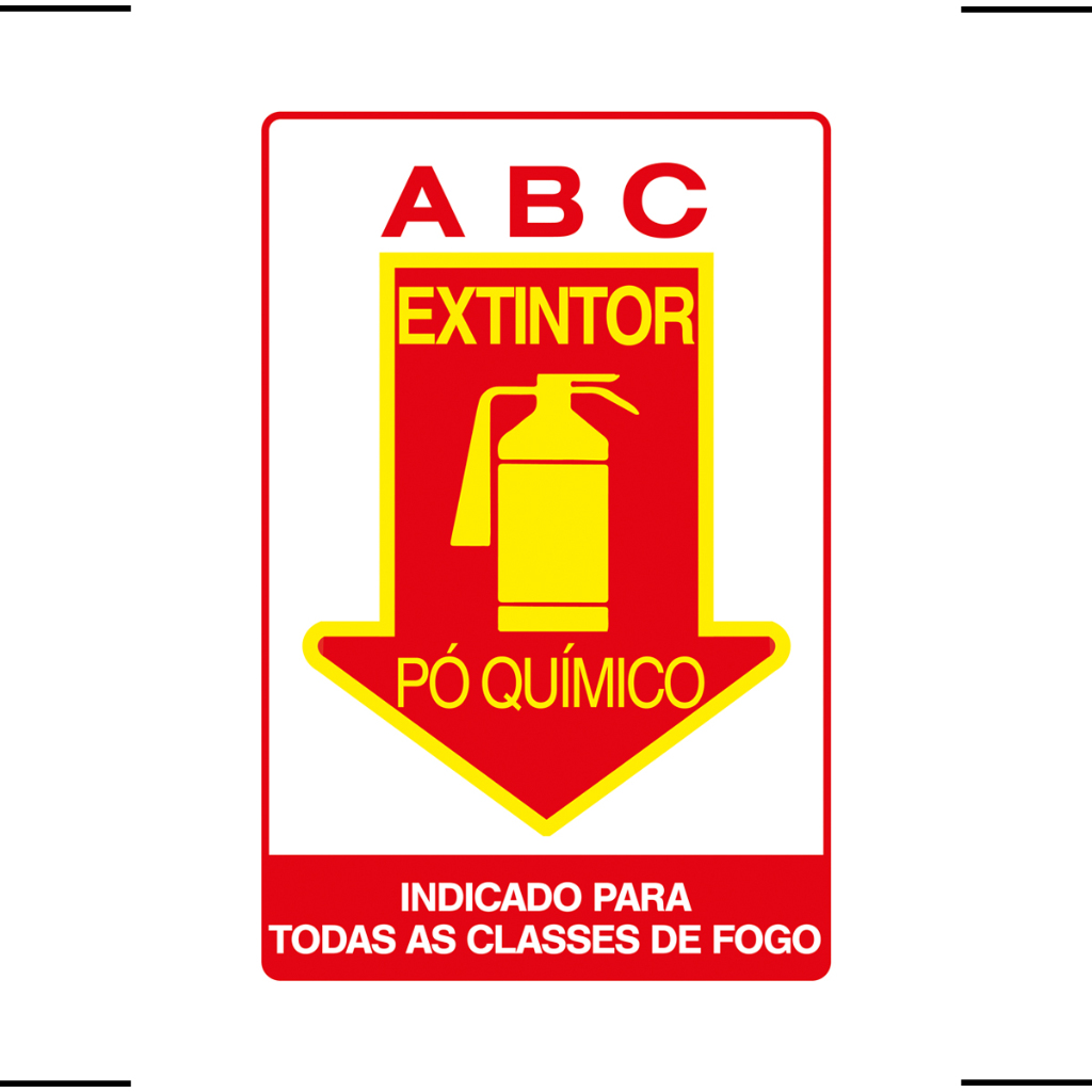 Placa De Sinalização Extintor ABC Pó Químico 20x30 Ekomunike - PS101 ...