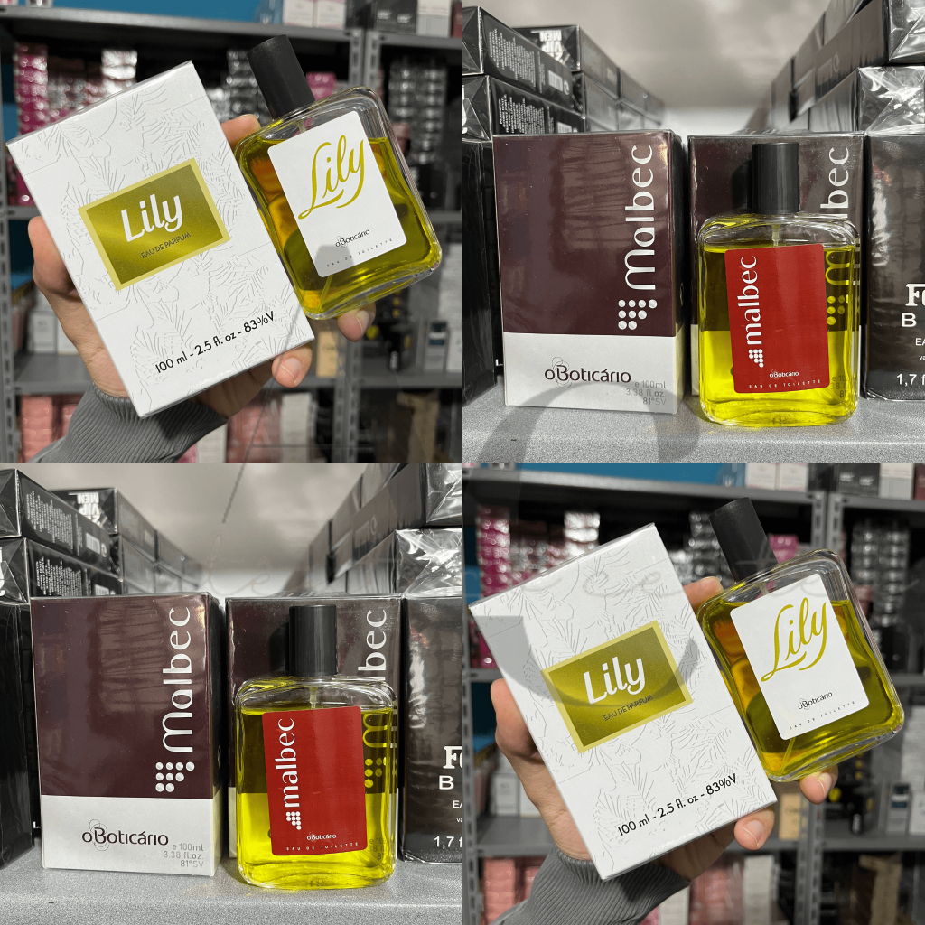 Kit Malbec e Lily 100ml Combo 2 perfumes Masculino e Feminino ...