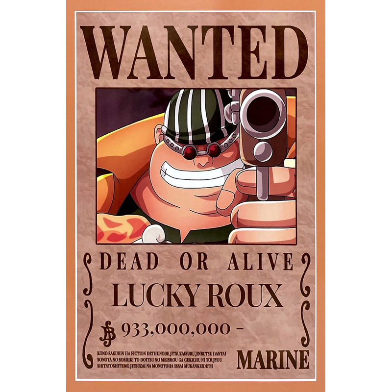 Placa decorativa One Piece - Wanted - Lucky Roux 933.000.000 | Shopee ...
