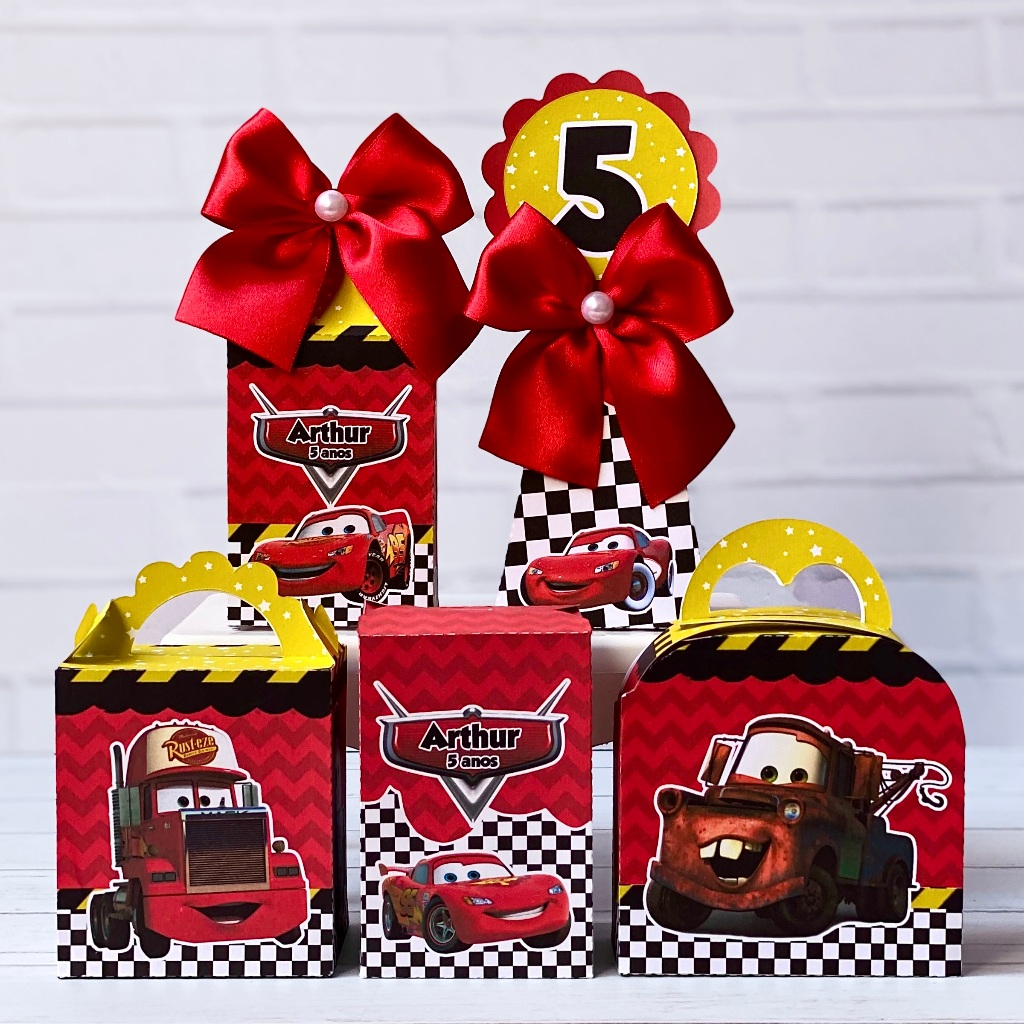 Kit Personalizados Cars Relâmpago Mcqueen Carros/ Mimos de Aniversário ...