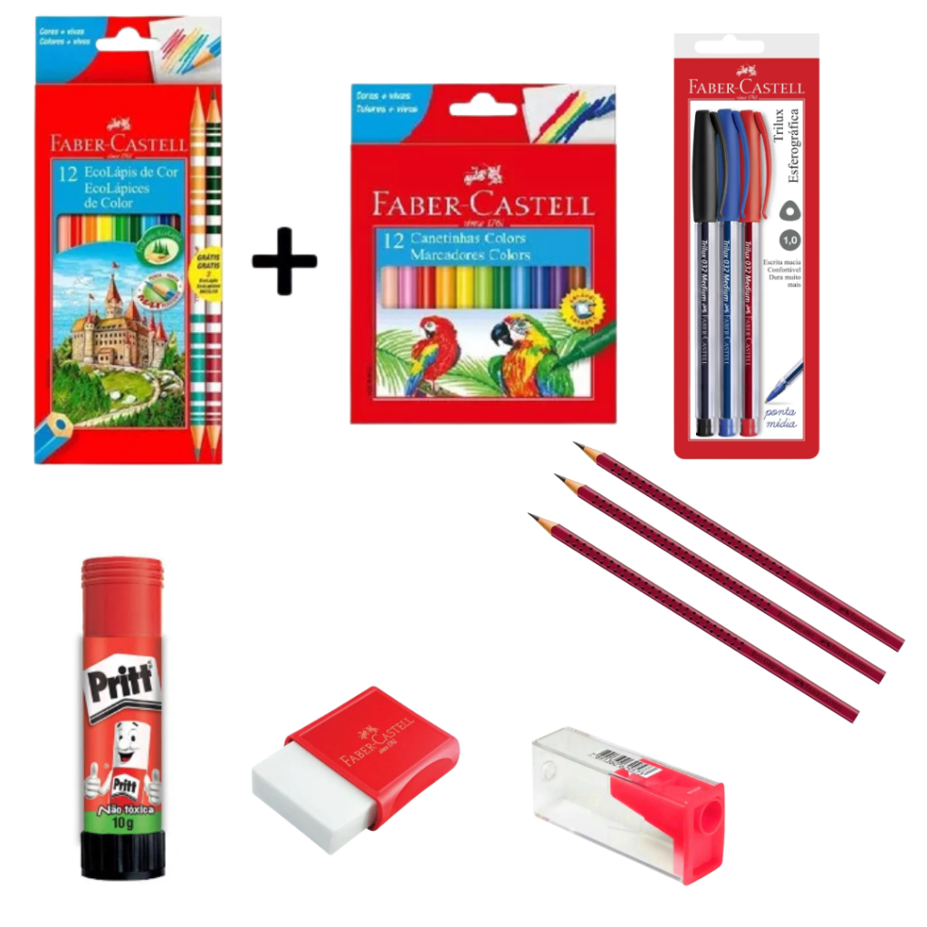 Kit Faber-castell Top 10 Itens Material Escolar | Shopee Brasil