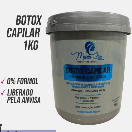BOTOX CAPILAR MARIA LISA 1KG SEM FORMOL REALINHAMENTO TÉRMICO | Shopee ...