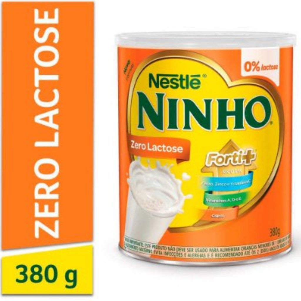 Composto Lácteo Ninho Forti+ Zero Lactose com 380g | Shopee Brasil