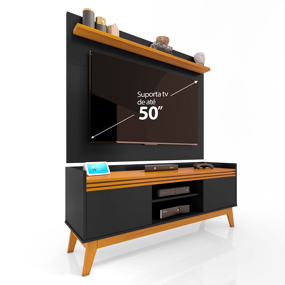 Rack Ripado 2 Portas com Painel para TV 50 Polegadas Astúrias 136cm ...