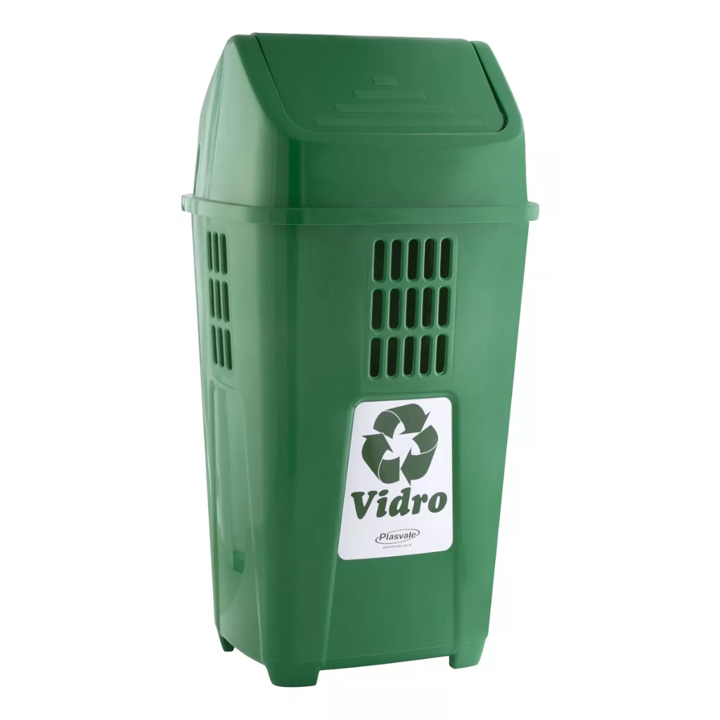 Lixeira Com Pedal 50 Litros Basculante Para Vidro | Shopee Brasil