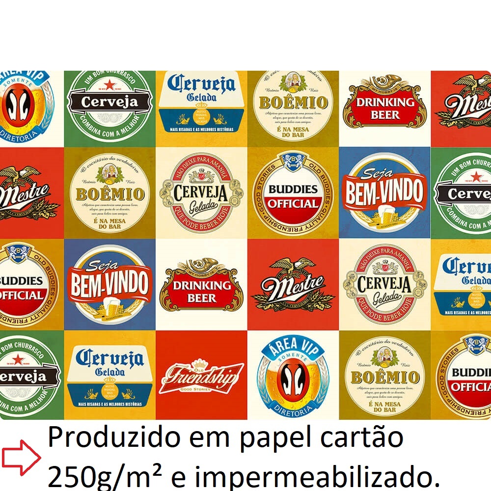 Jogo Americano De Papel - Rótulos Cervejas - 45 X 32 Cm | Shopee Brasil
