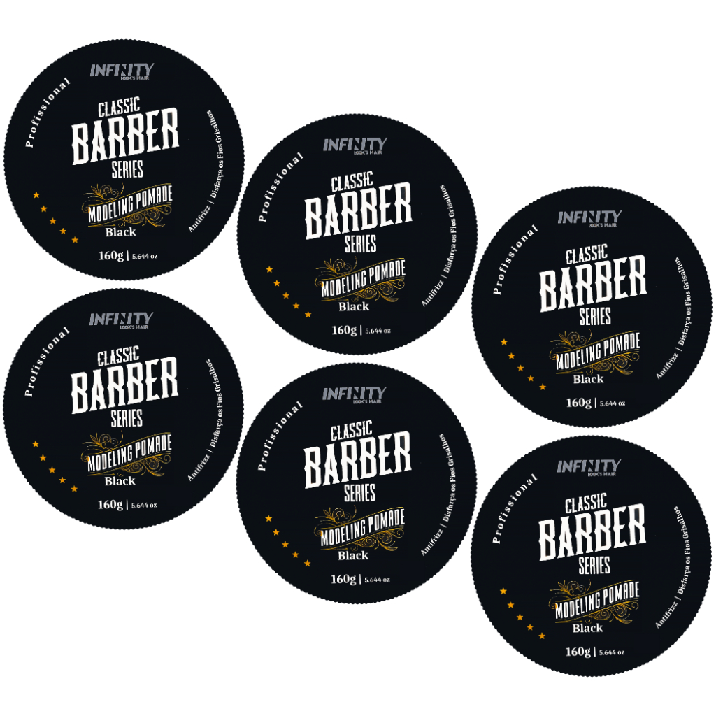 Cera Modeladora Barber Black 160g INFINITY LOOKS HAIR Kit 6 Un Cobre e ...