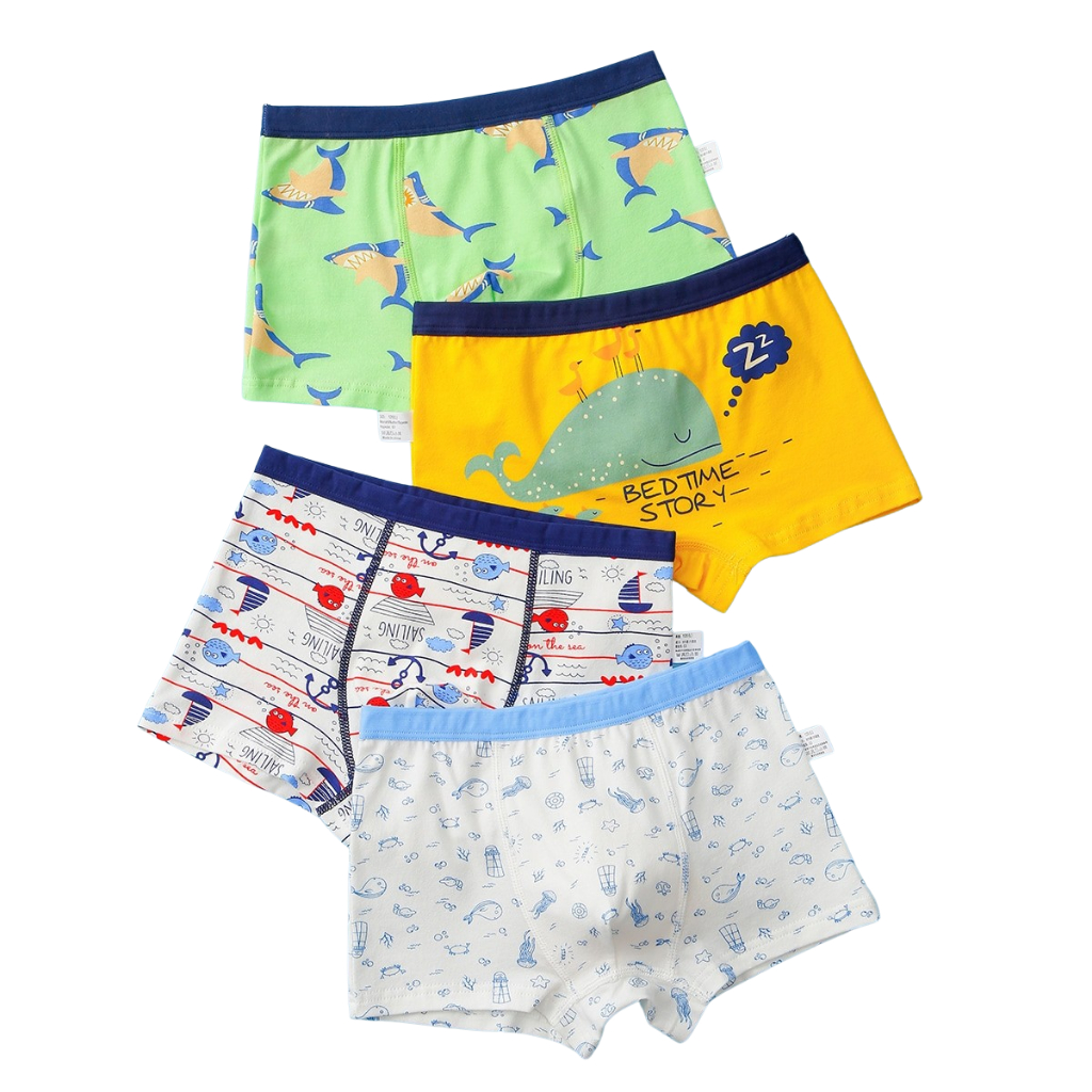 Kit 6 Cuecas Box Infantil 100% Algodão Menino Envio Imediato ...