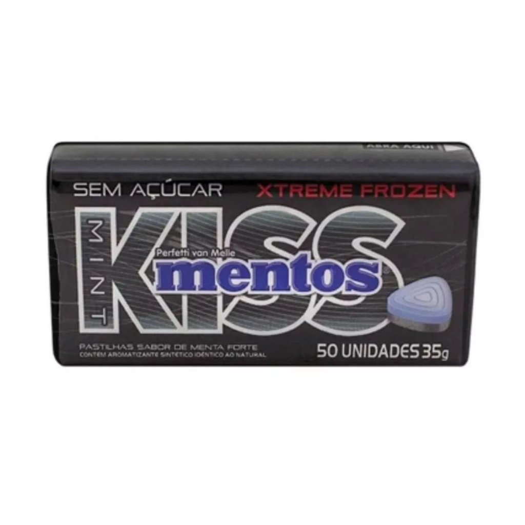 Pastilha Mint Xtreme Frozen Zero Açúcar Mentos Kiss Lata 35g 50 ...