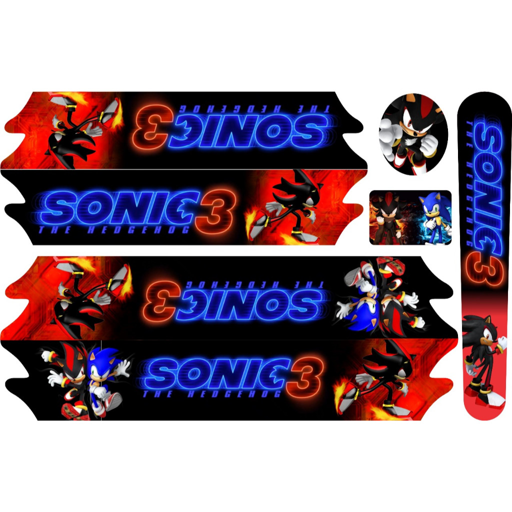 Adesivo Bicicleta Infantil Sonic Shadow Super Sonic Raridade / Sonic 3 ...