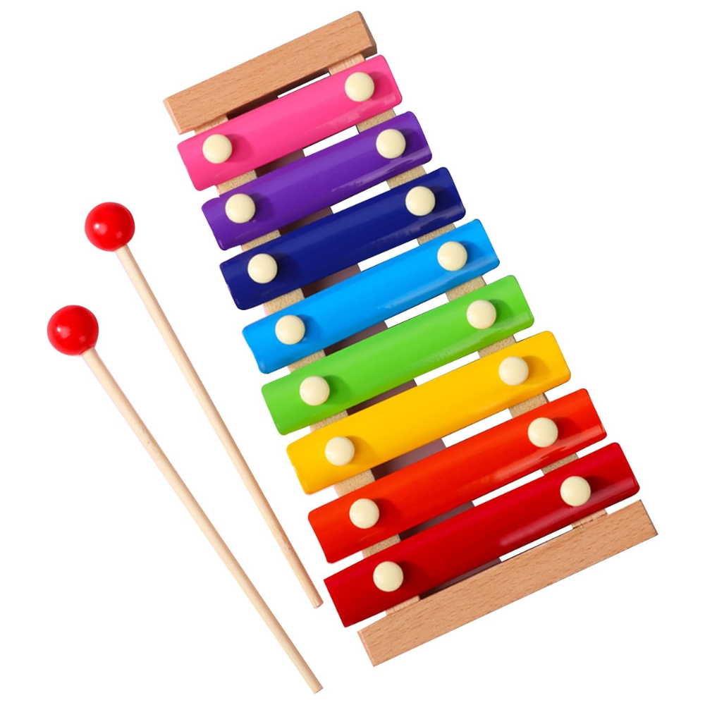 Xilofone Infantil Brinquedo Musical MDF Com Baquetas Didático | Shopee ...