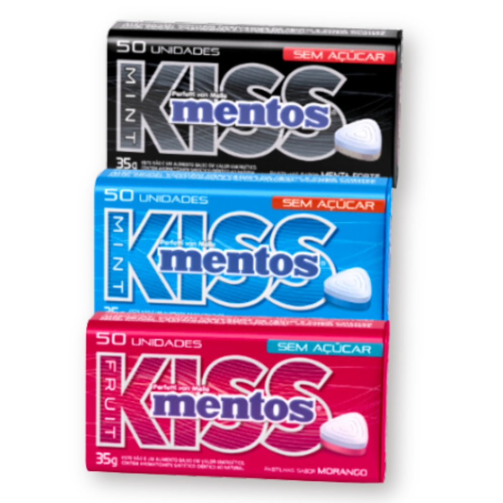 Pastilha Mentos Kiss Lata 35g/50 un Bala Sem Açucar Sabores | Shopee Brasil