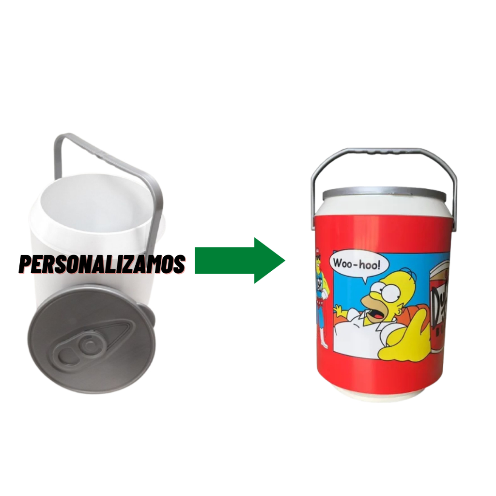 Cooler Térmico Personalizado para Cerveja e bebidas 6 Latas com gelo ...