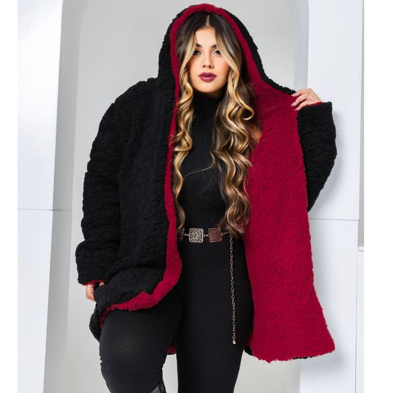 Casaco Teddy Plus Size Dupla Face Feminino - Escorrega o Preço