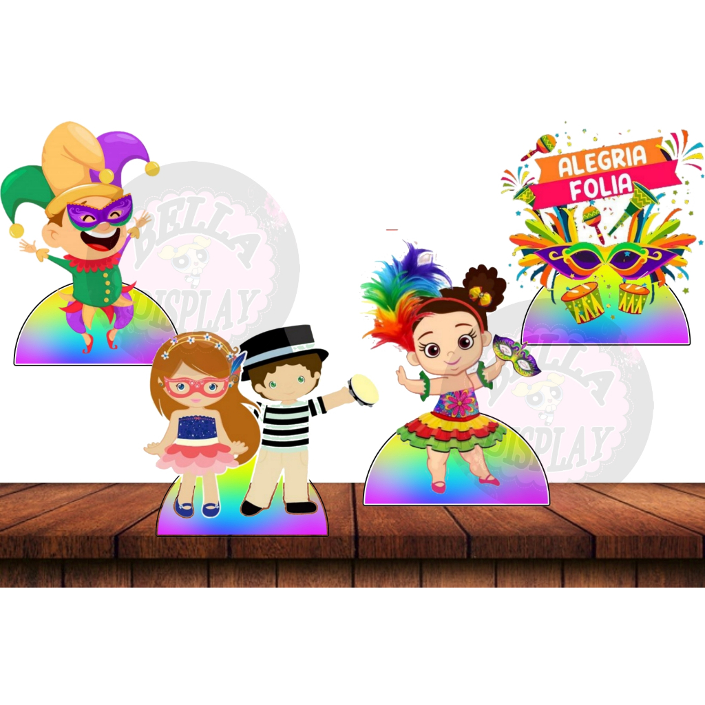 Carnaval infantil kit display 4 peças 20cm | Shopee Brasil
