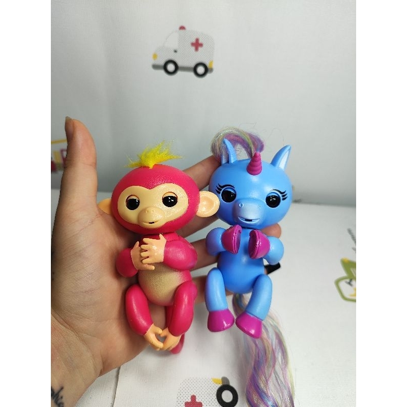 Brinquedo Unicornio e Macaco Fingerlings interativo wowwe eletronico ...