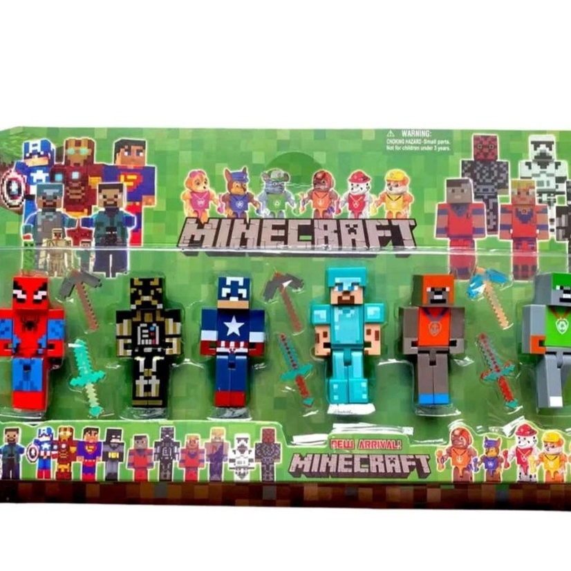 KIT COM 6 MINECRAFT A SUA ESCOLHA | Shopee Brasil