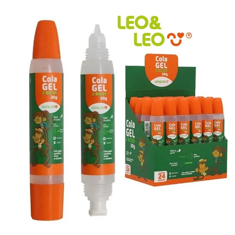 Cola Em Gel Leo & Leo 30g - Com 2 Tipos de Bico - Unidade | Shopee Brasil