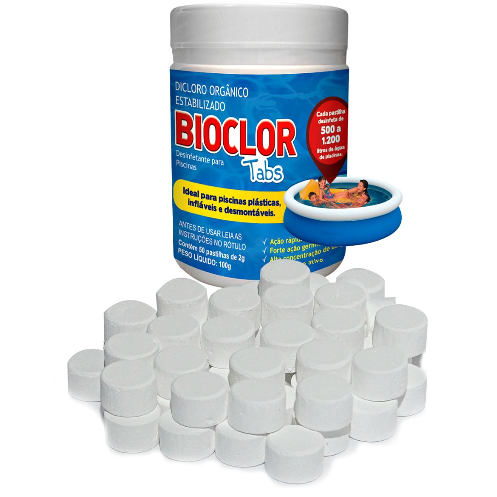 Cloro Para Piscina Bioclor Clorin 50 Pastilhas De 2g Cantil | Shopee Brasil