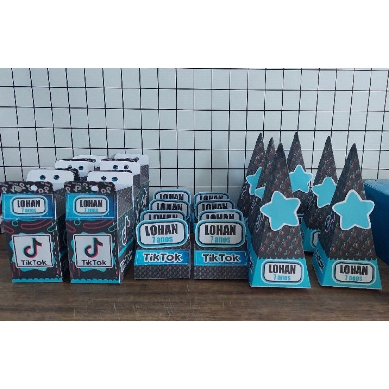 Kit Festa Personalizado Mini Tik Tok Menino | Shopee Brasil
