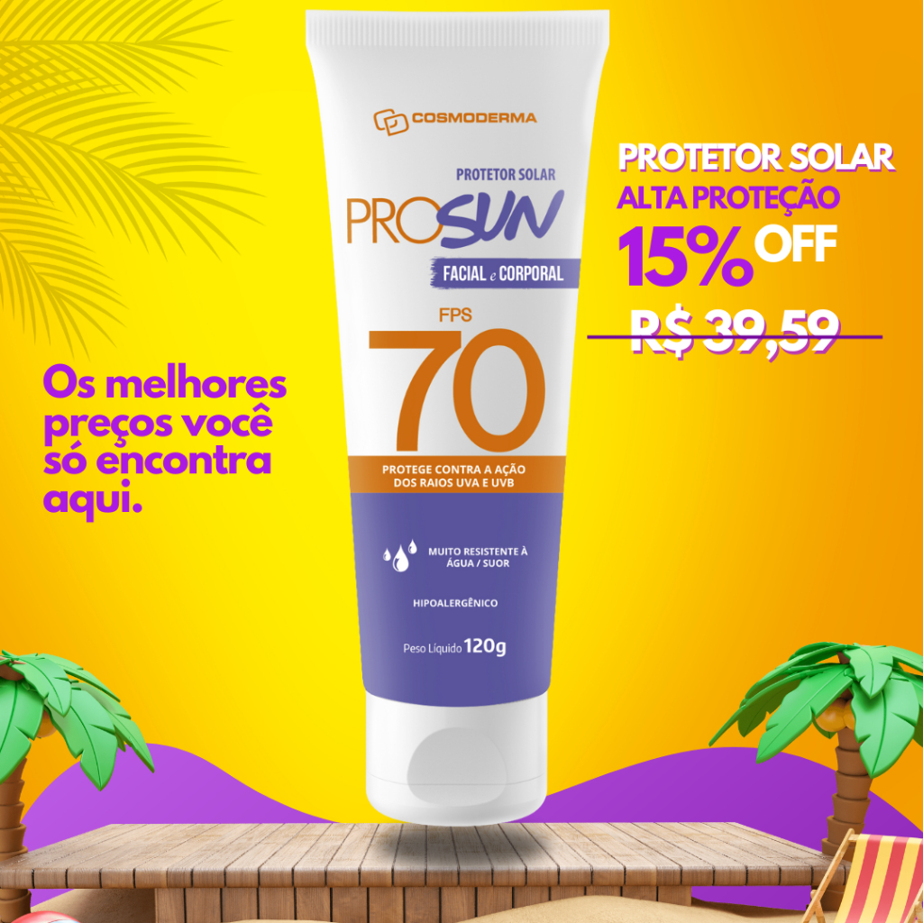 Protetor Solar Fps 70 Facial e Corporal 120ML - Prosun | Shopee Brasil