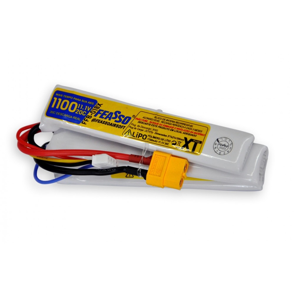 Bateria Lipo 11.1v 1100mah 20c Feasso Ffb-018X com Conector XT60 | Shopee Brasil